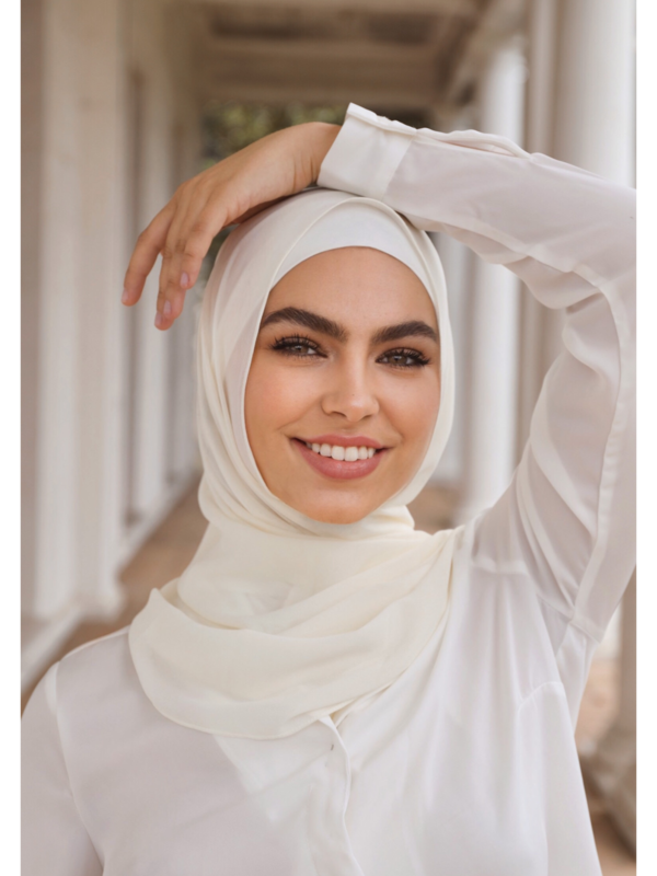 Premium Chiffon Hijab - Ivory
